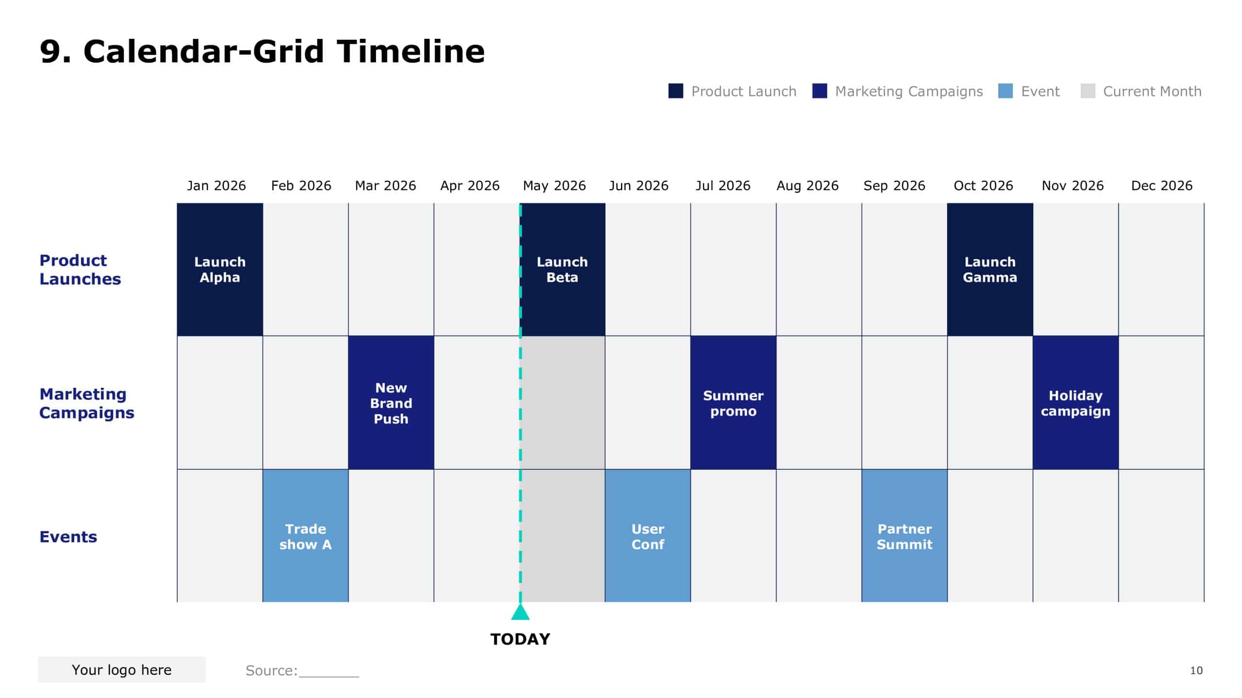 Calendar-Grid Timeline - Independent Management Consultants