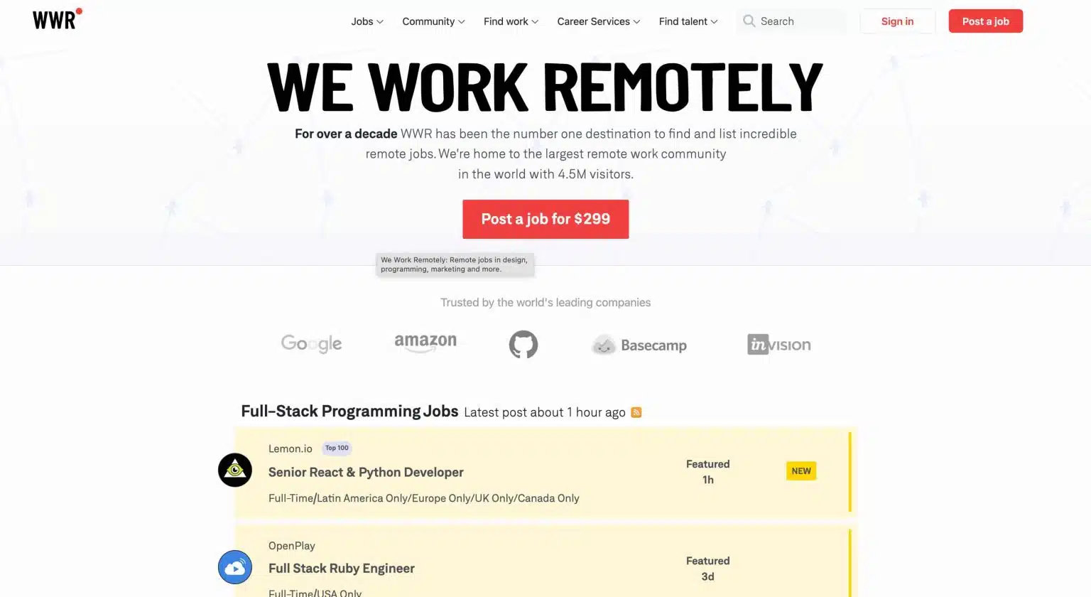 We Work Remotely Talent Marketplace | Umbrex